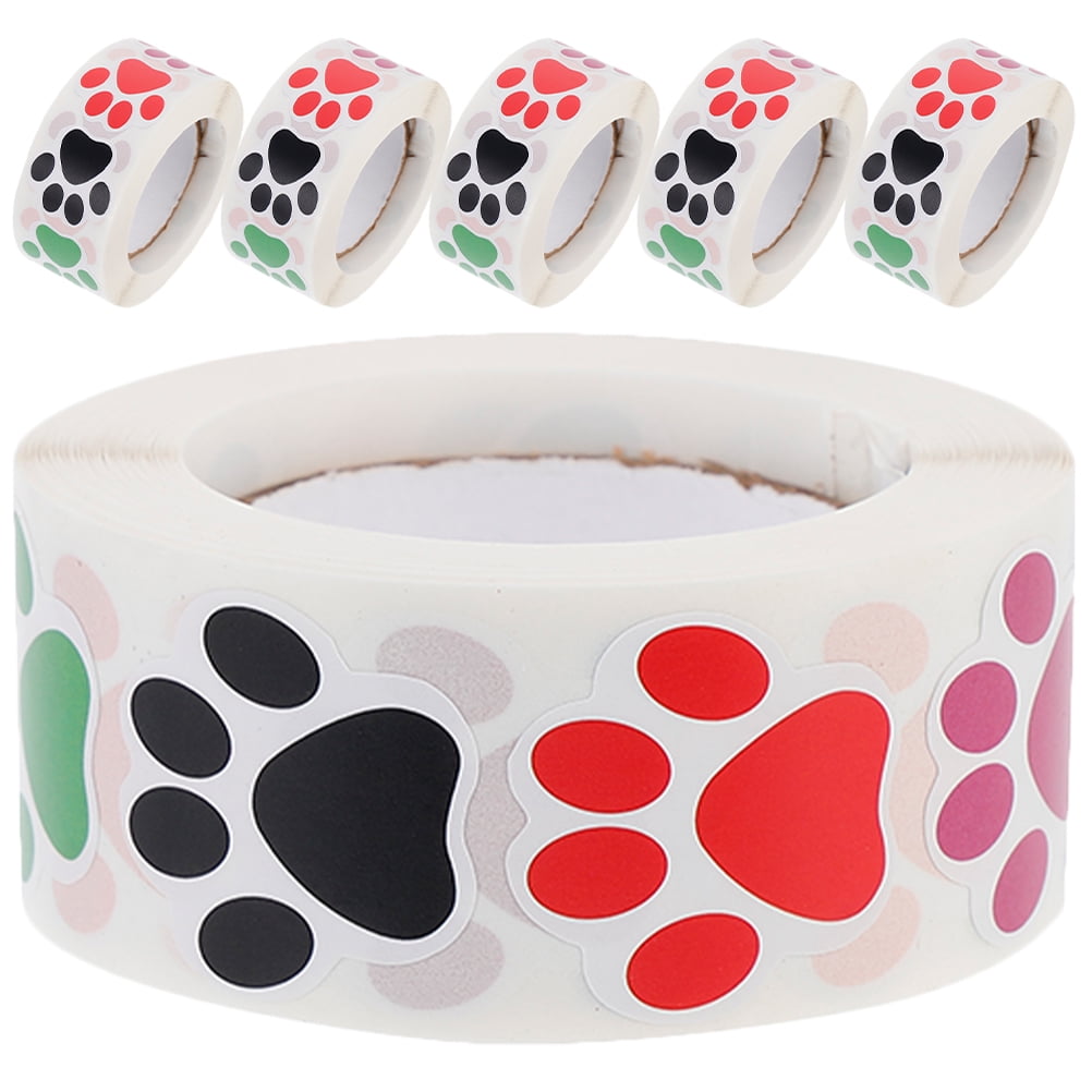 Paw Print Decals，6 Rolls of Dog Paw Print Sticker Dog Paw Print Decals ...