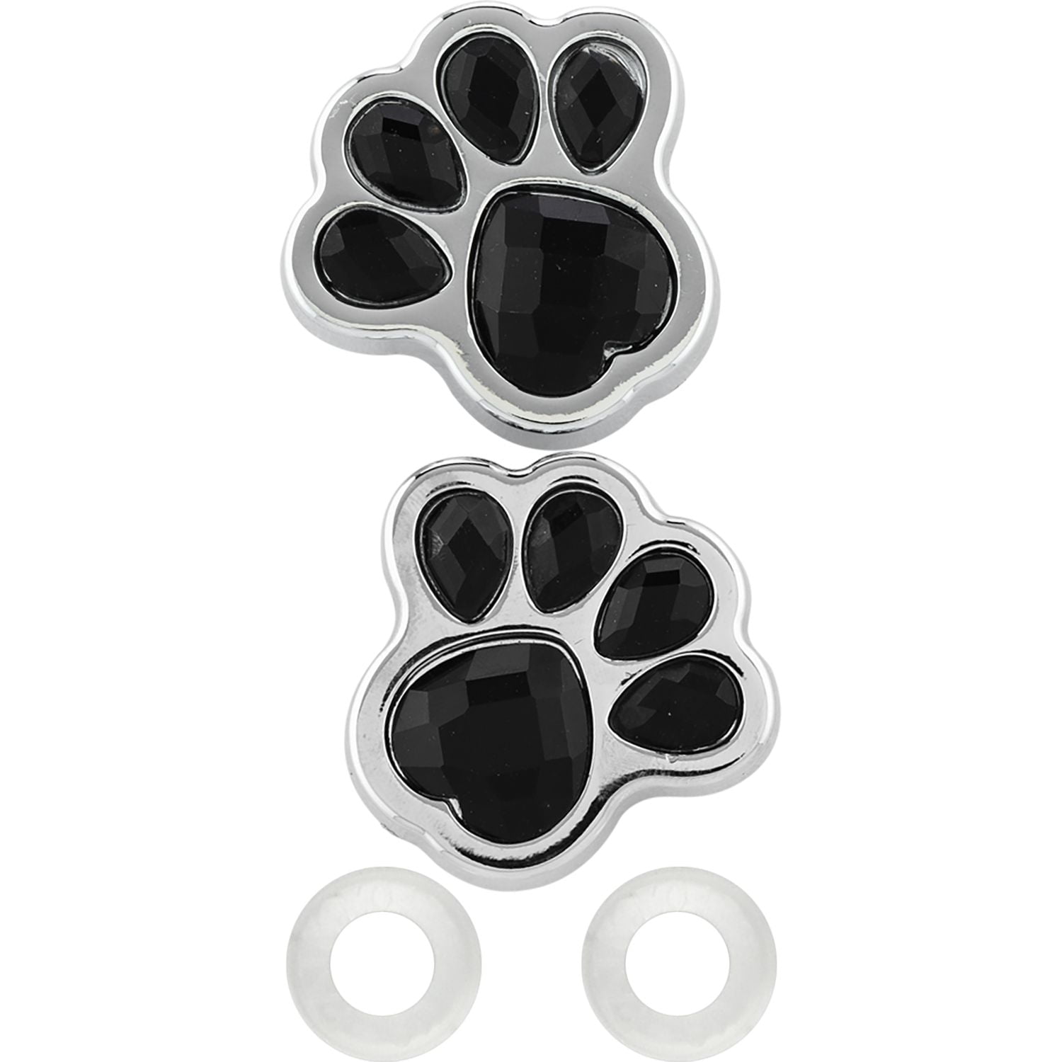 Paw Print Design Chrome Plastic Fastener Caps - Walmart.com