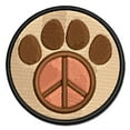 Paw Print Dog Cat Peace Sign Applique Multi-Color Embroidered Iron-On ...