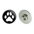 Paw Print Dog Cat White on Black Metal 1.1" Tie Tack Hat Lapel Pin ...