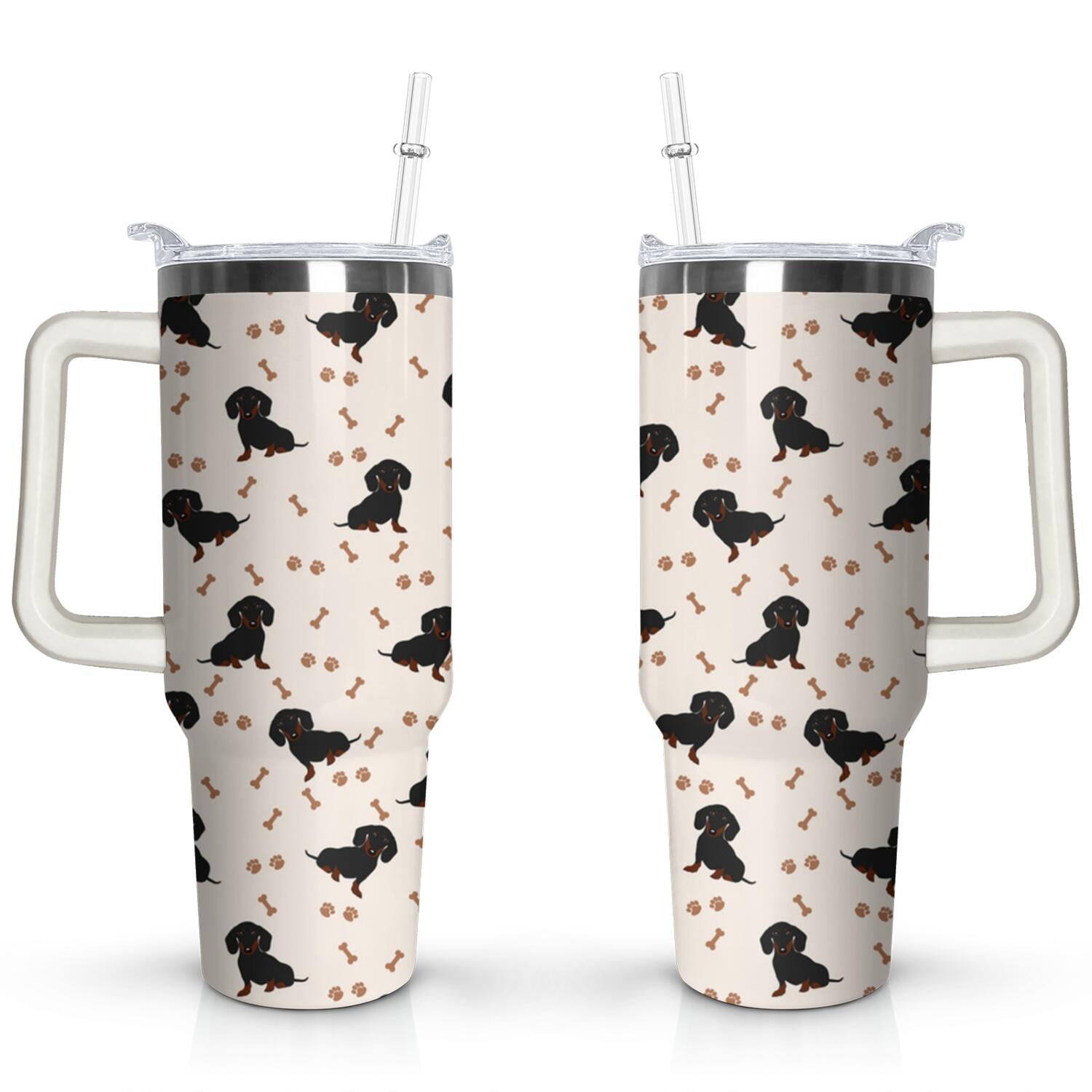 Paw Print Dog Lovers Tumbler 40oz - Vacuum Insulated Coffee Cup with ...