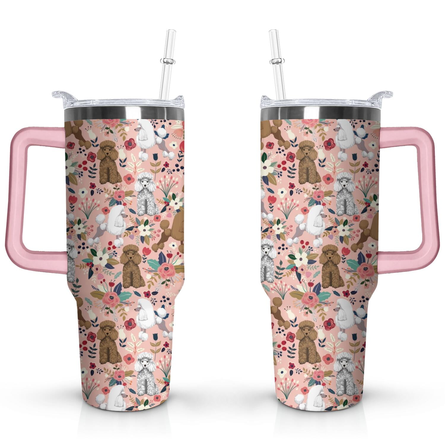 Paw Print Dog Lovers Tumbler 40oz - Vacuum Insulated Coffee Cup with ...