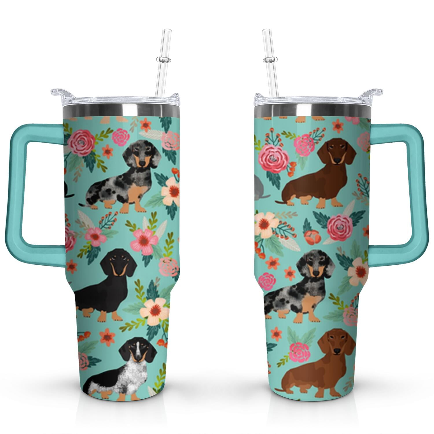 Paw Print Dog Lovers Tumbler 40oz - Vacuum Insulated Coffee Cup with ...