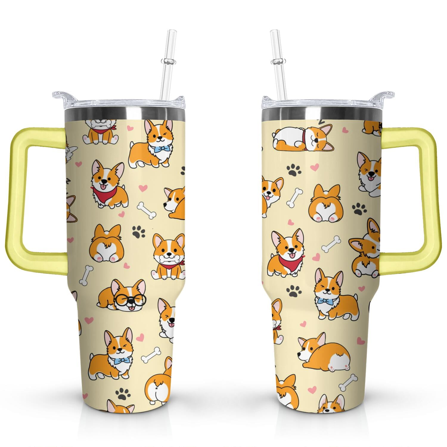 Paw Print Dog Lovers Tumbler 40oz - Vacuum Insulated Coffee Cup with ...