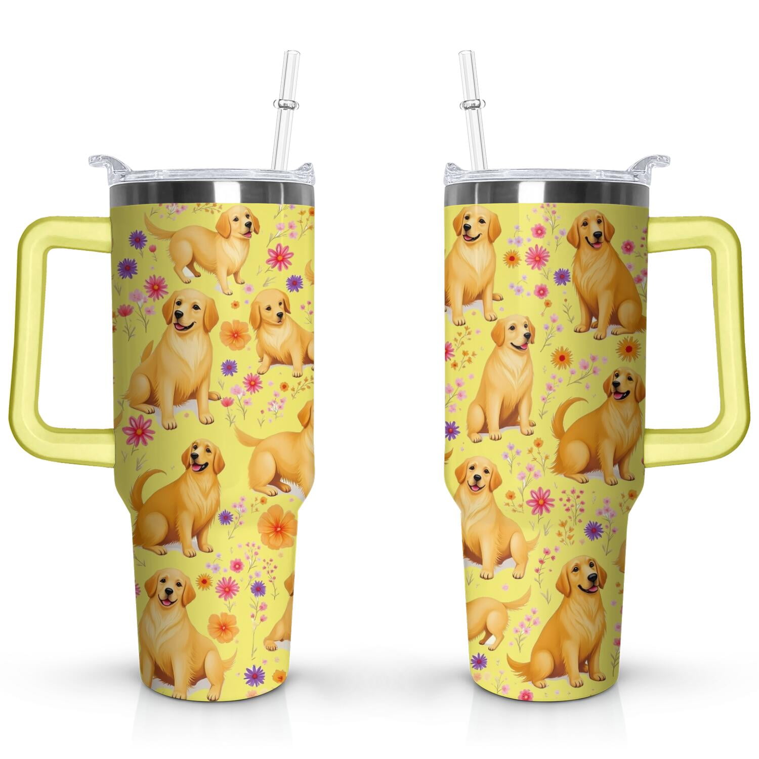 Paw Print Dog Lovers Tumbler 40oz - Vacuum Insulated Coffee Cup with ...