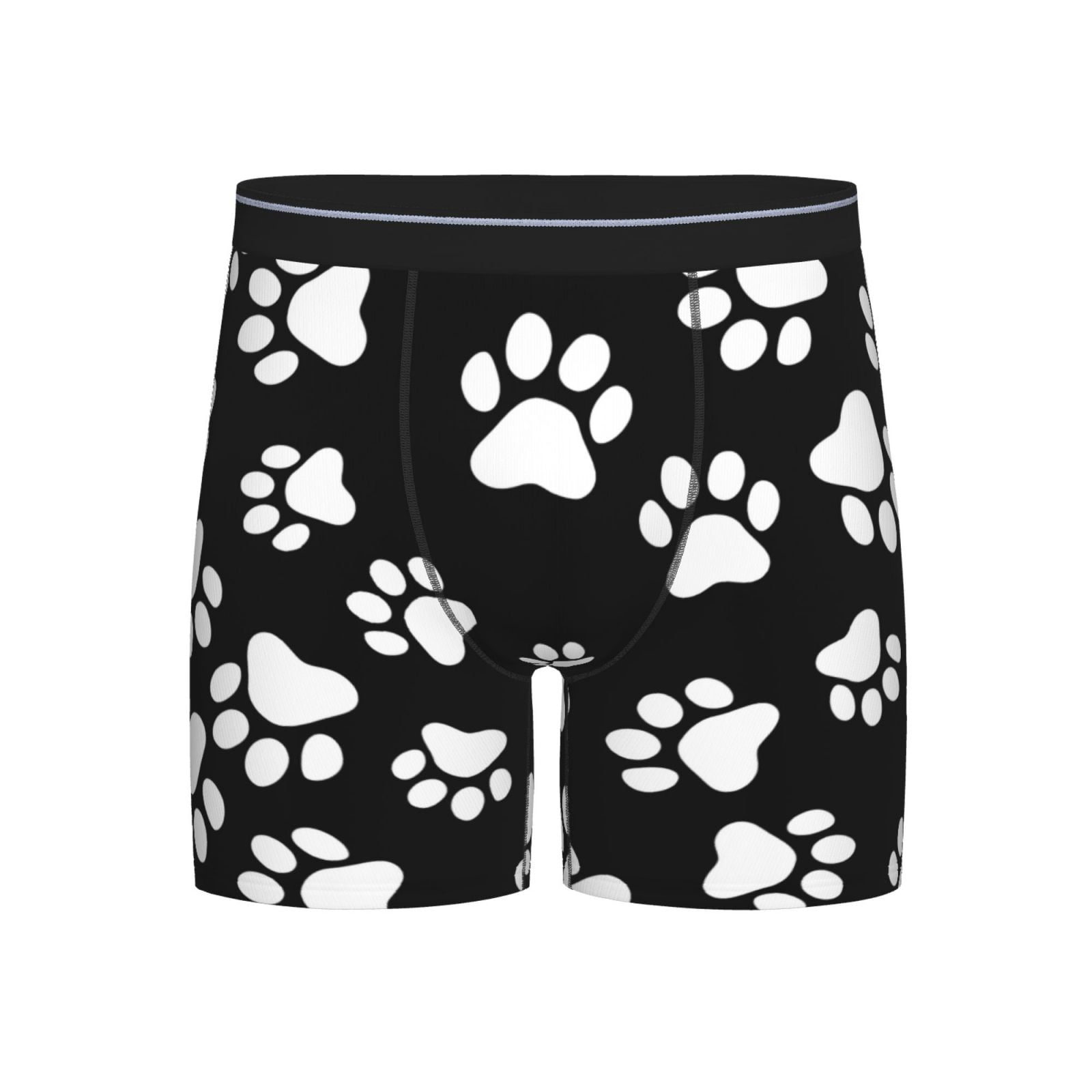 Paw Print Dog Pattern Men's Underwear Boxer Briefs Soft Stretch Long ...