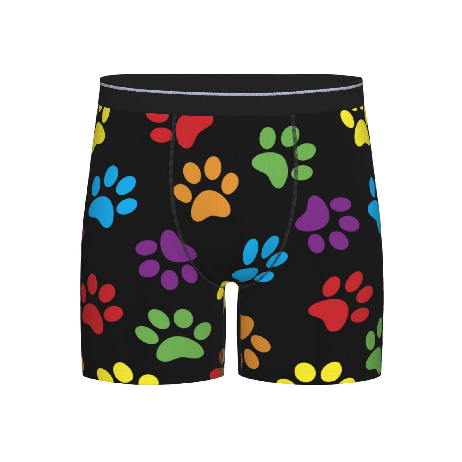 Paw Print Dog Pattern Men's Underwear Boxer Briefs Soft Stretch Long ...