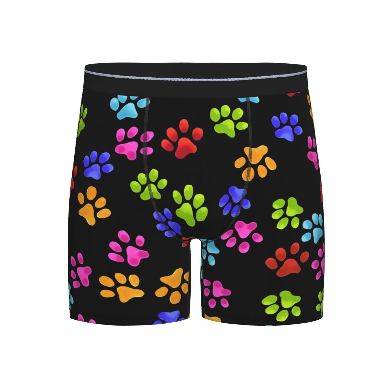 Paw Print Dog Pattern Men's Underwear Boxer Briefs Soft Stretch Long ...