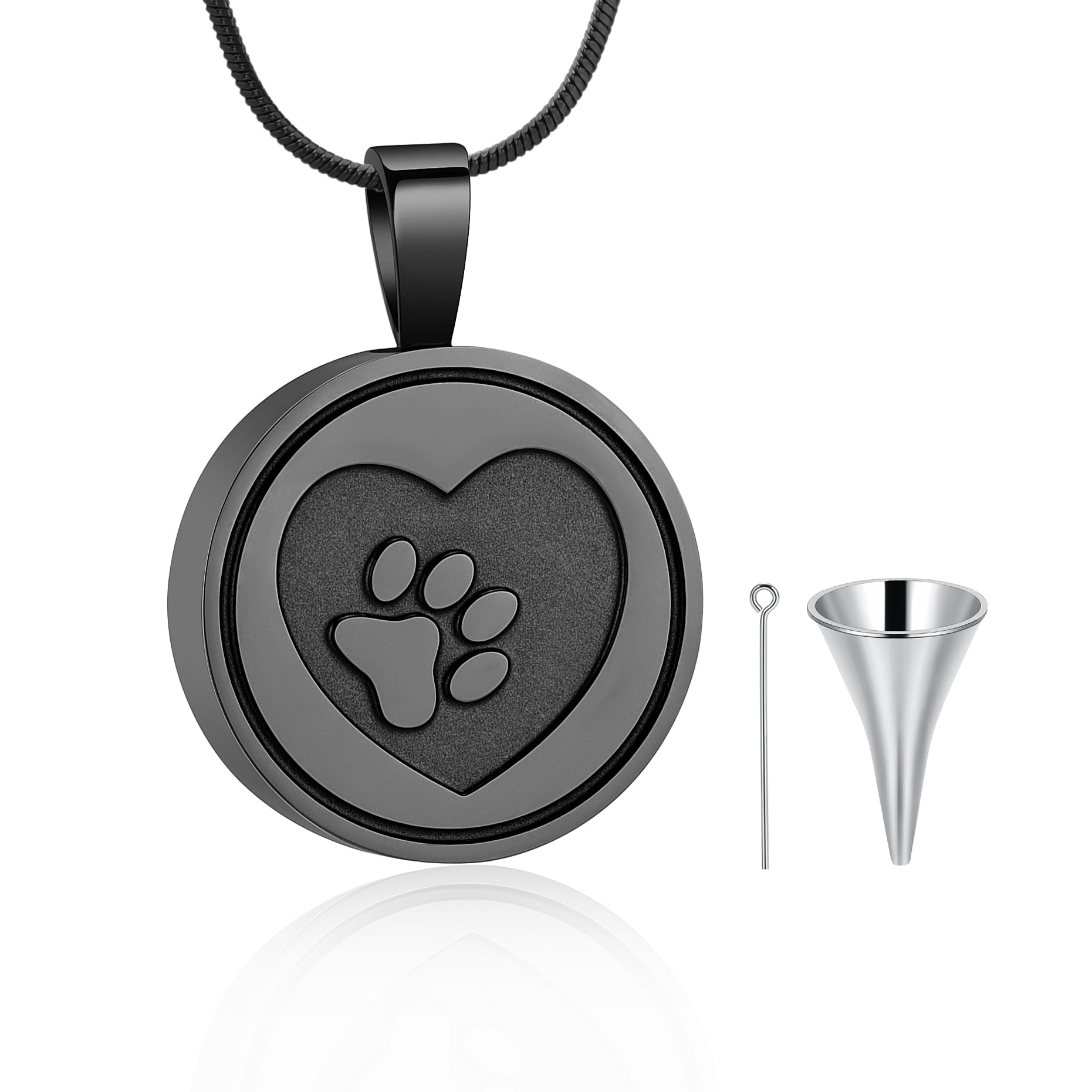 Paw Print Dog Tag Cremation Jewelry for Ashes Urn Necklace Lockets for ...