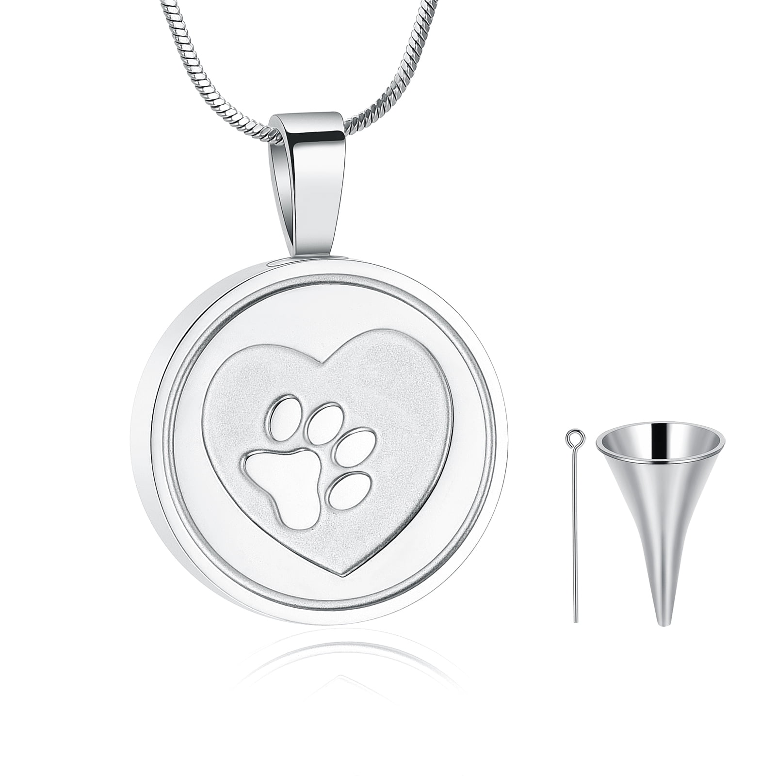 Paw Print Dog Tag Cremation Jewelry for Ashes Urn Necklace Lockets for ...