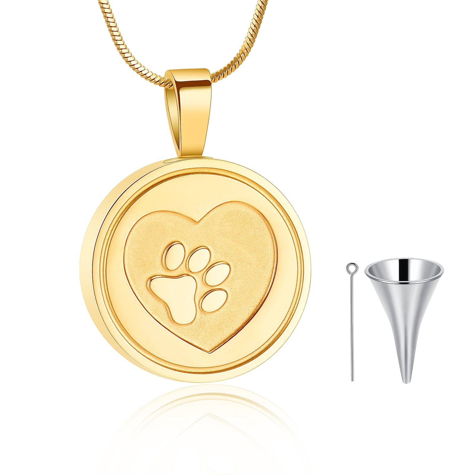 Paw Print Dog Tag Cremation Jewelry for Ashes Urn Necklace Lockets for ...