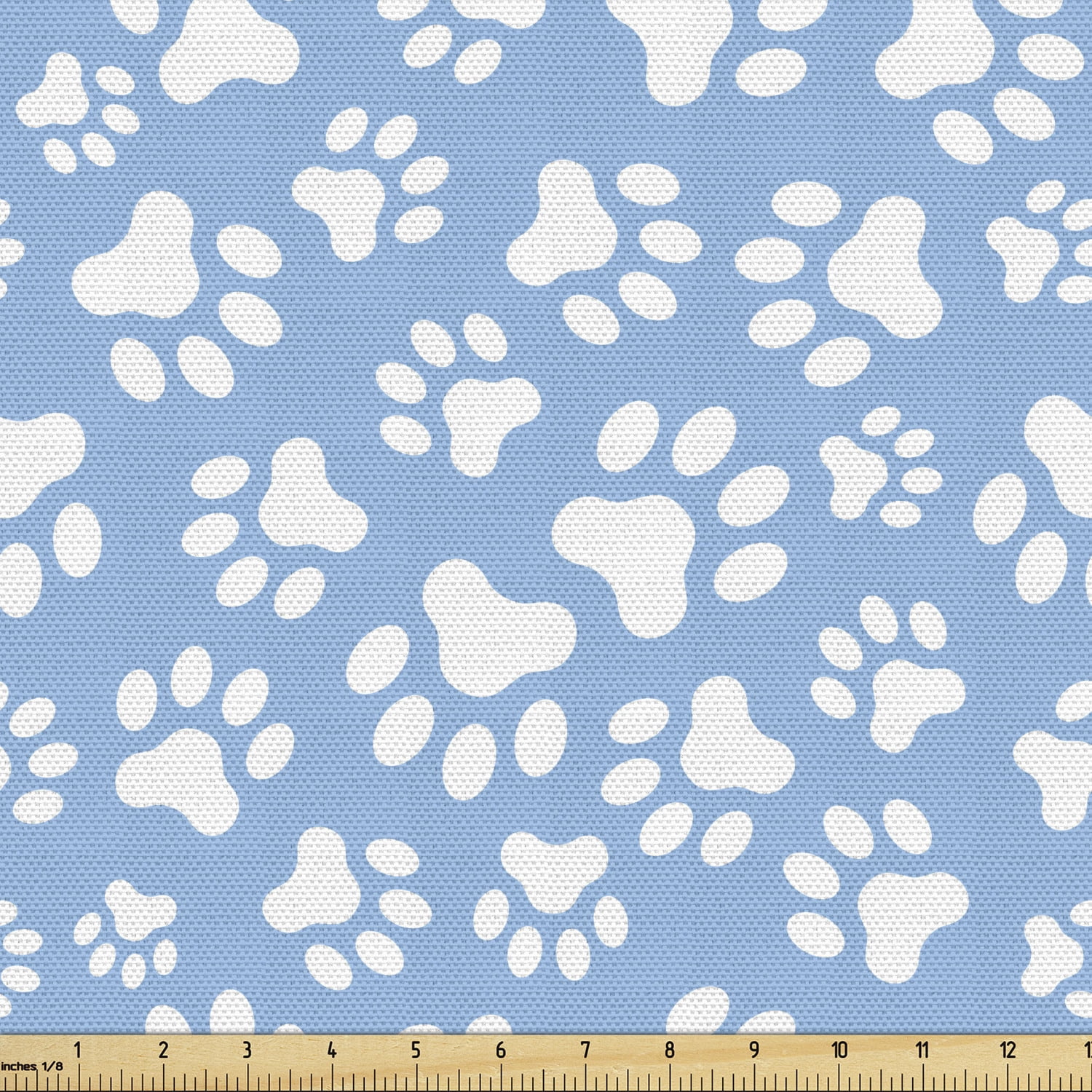 Ambesonne Paw Print Fabric by the Yard Upholstery, Pet Foot Marks on ...