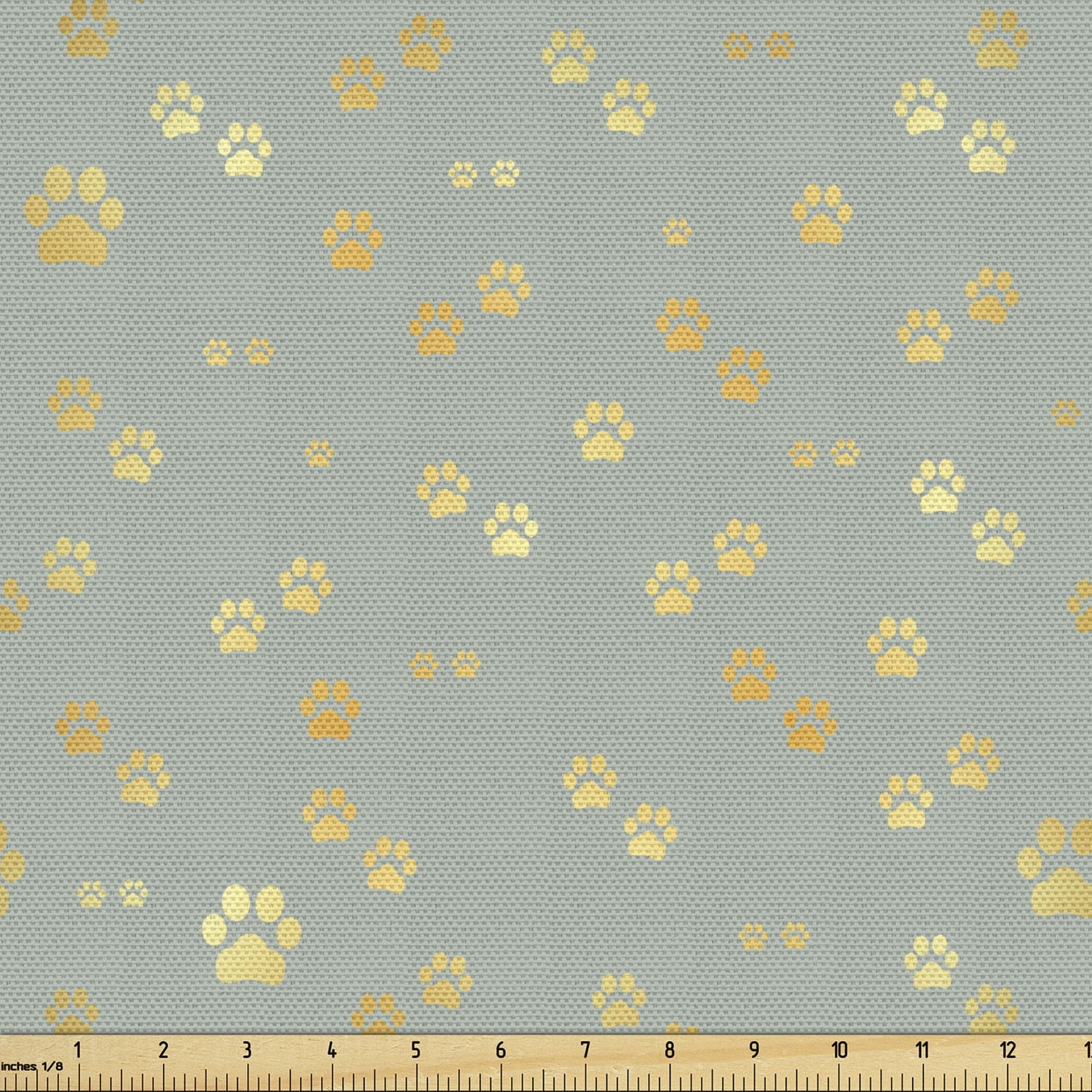 Ambesonne Paw Print Fabric by the Yard Upholstery, Minimalist Animal ...