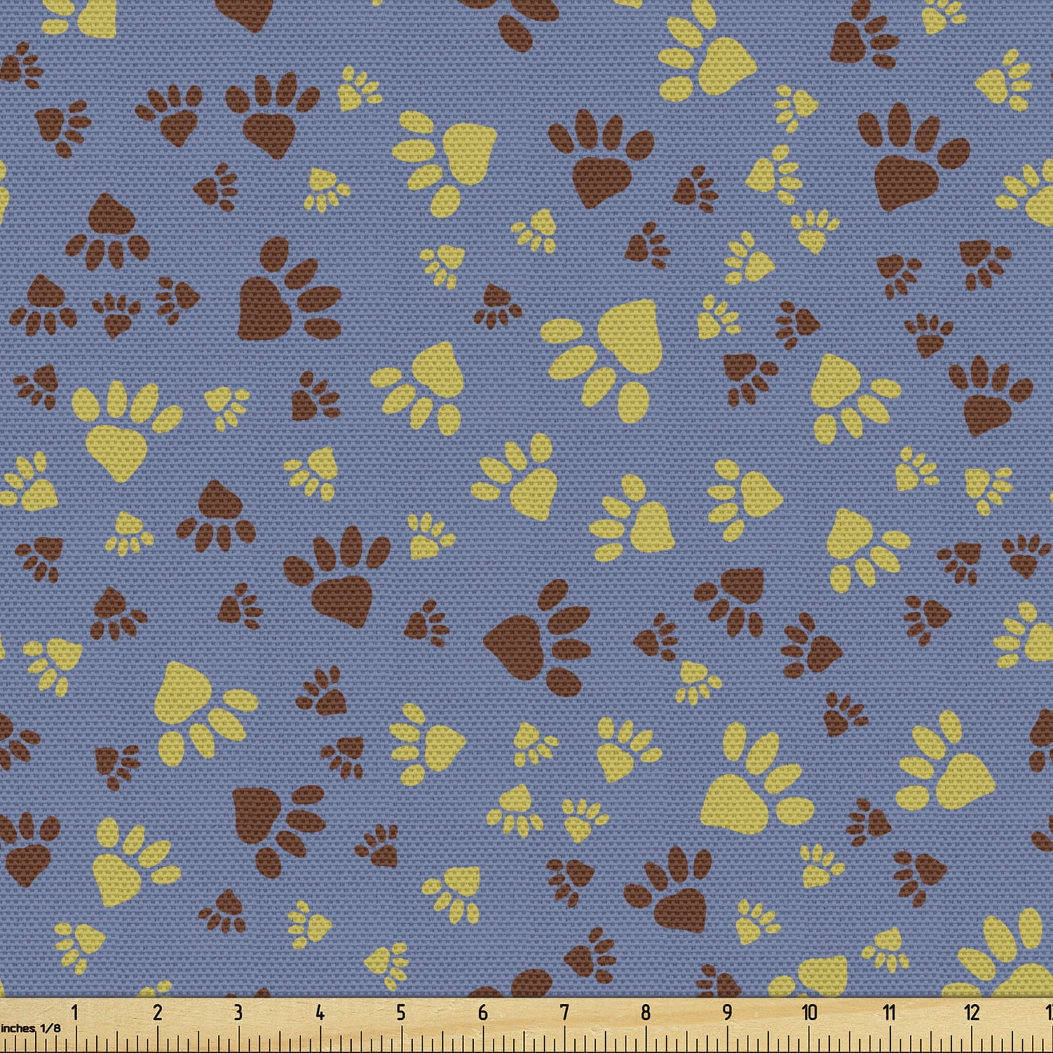 Ambesonne Paw Print Fabric by the Yard Upholstery, Many Animal Foot ...