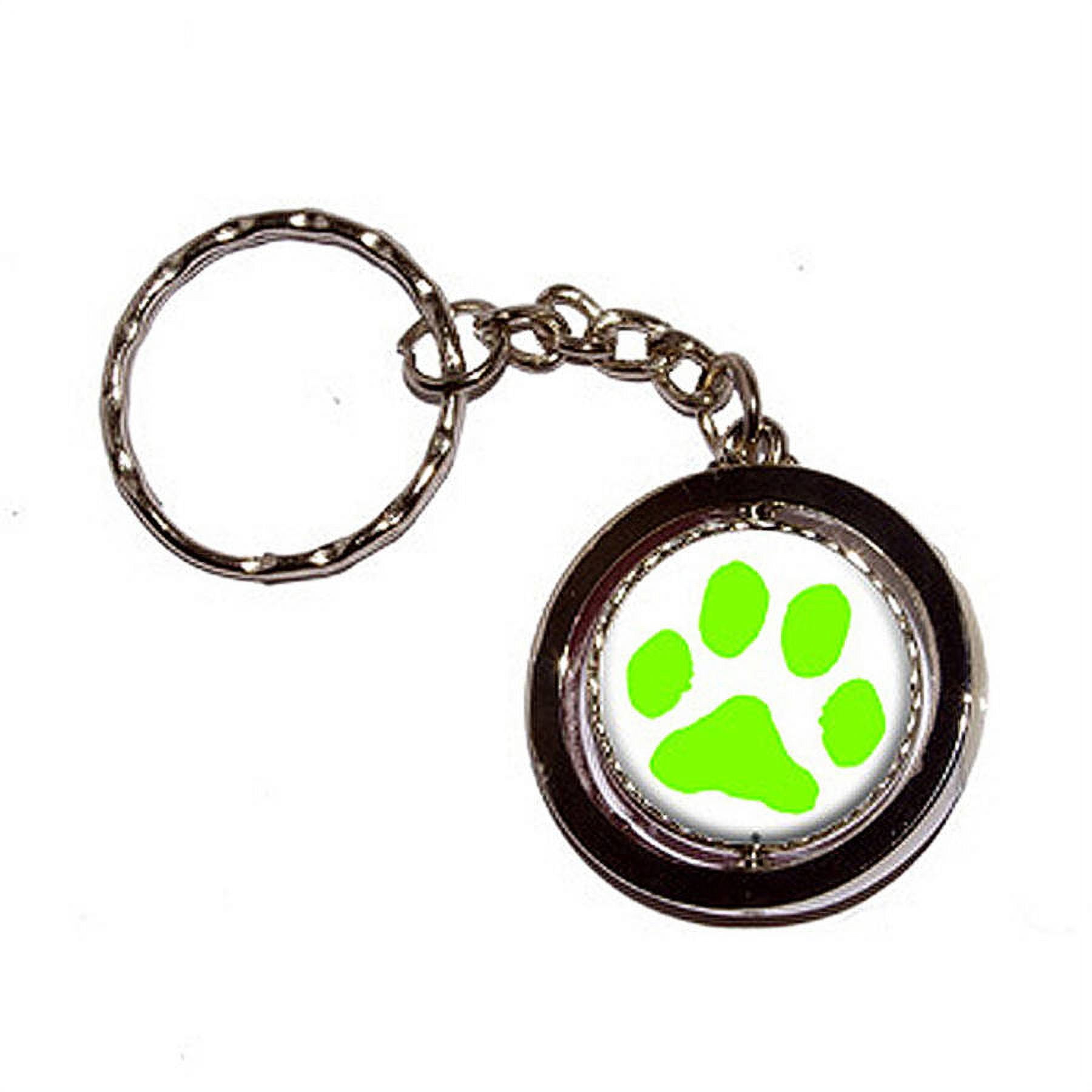 Paw Print Green Key Chain Keychain Ring - Walmart.com