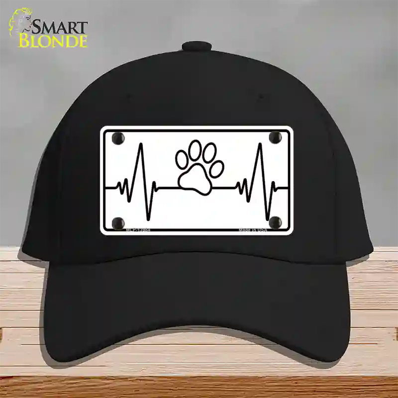 Paw Print Heart Beat Novelty License Plate Hat Tag Cotton Black ...