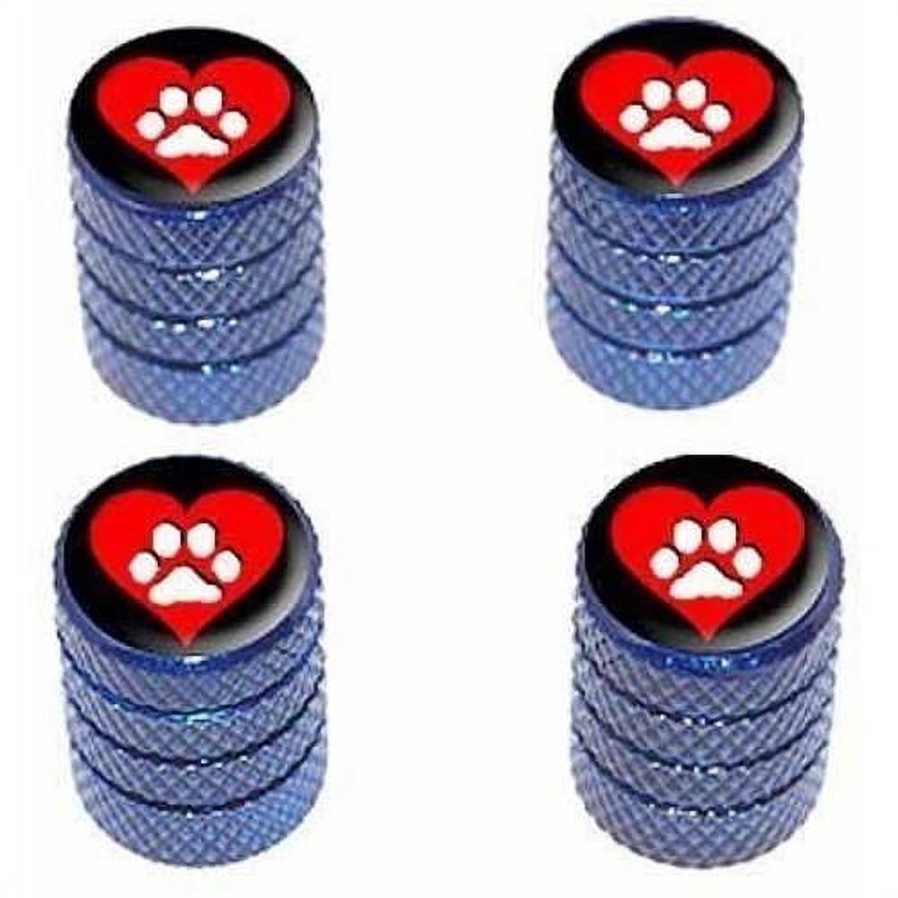 Paw Print Heart Dog Cat Love Tire Rim Wheel Aluminum Valve Stem Caps ...