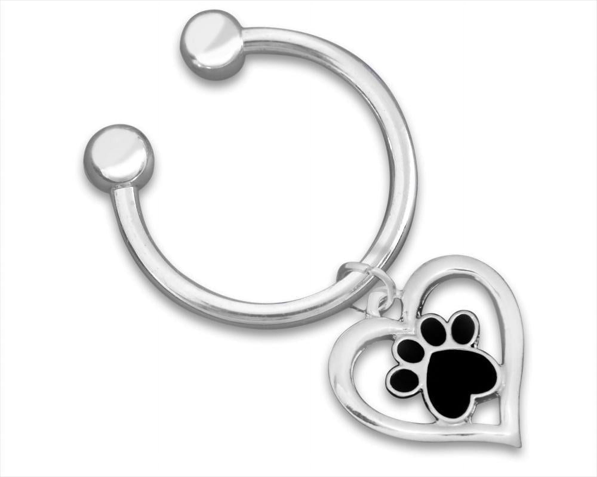Paw Print Heart Key Chains - Walmart.com