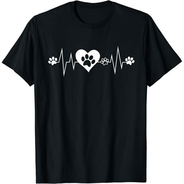 Paw Print Heartbeat Veterinarian Vet Tech Funny Pulse Gift T-Shirt ...