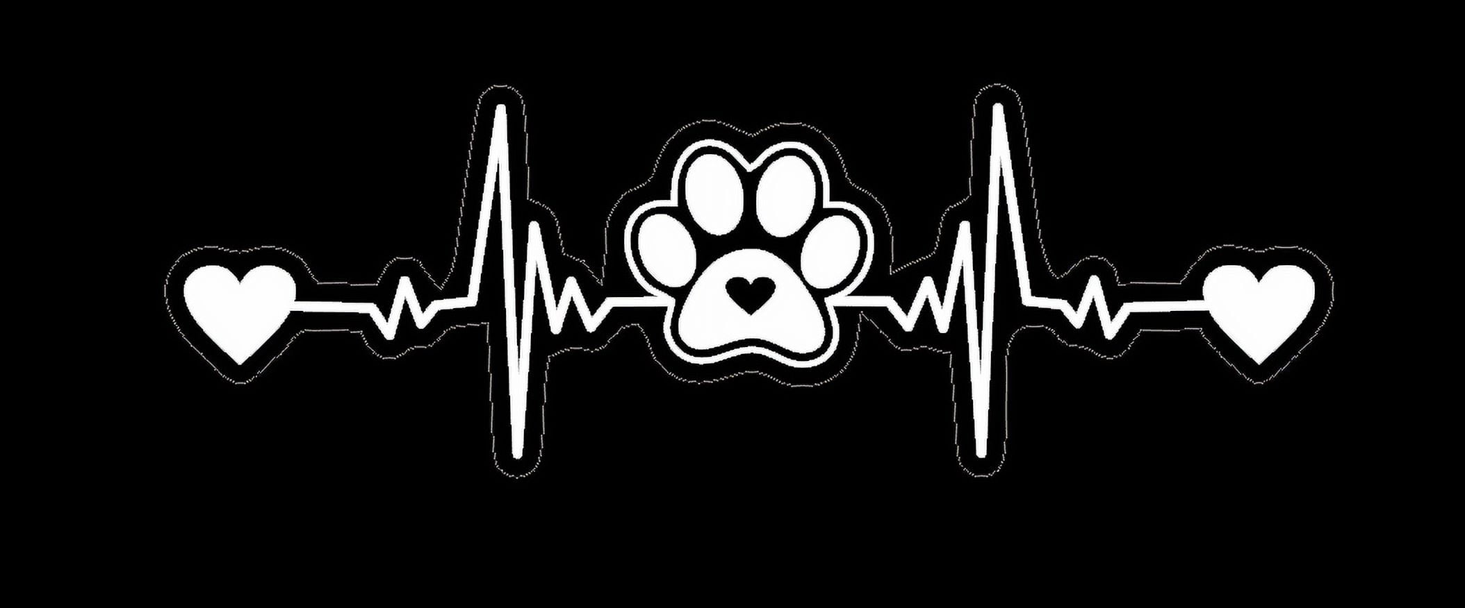 Paw Print Heartbeat Vinyl Car Decal, Heartbeat Pulse Sticker for Pet ...