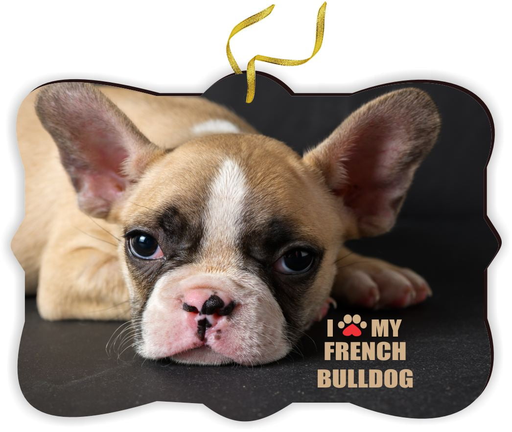 Paw Print I Love my - French Bulldog Puppies - for Car Interior Rear ...
