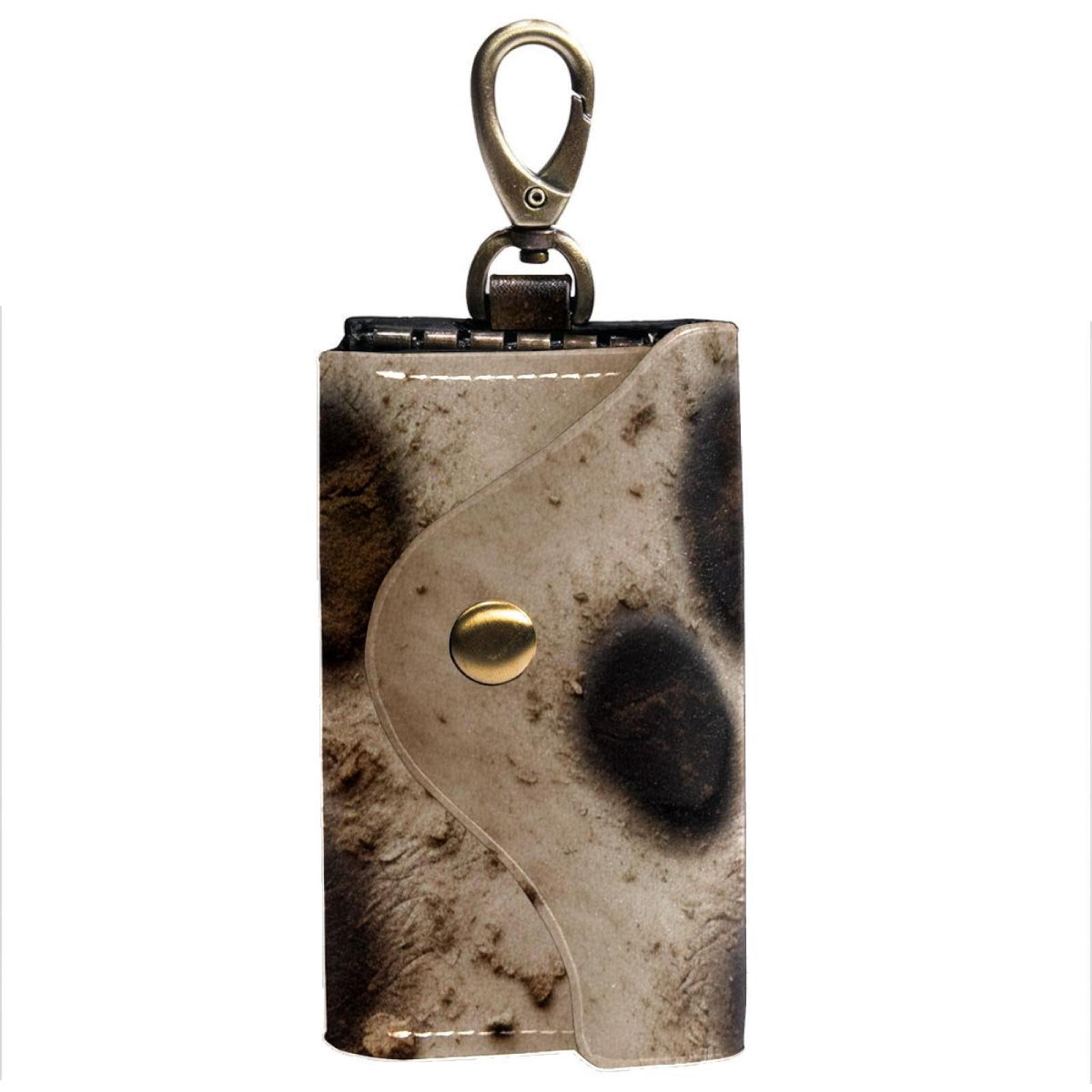 Paw Print Key Case Card ID Holder Wallet with 6 Hooks and Side Pockets ...