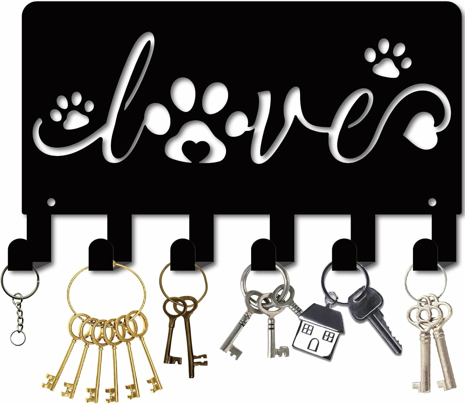Paw Print Key Holder for Wall Mounted Key Holder Hooks Metal Key Coat ...