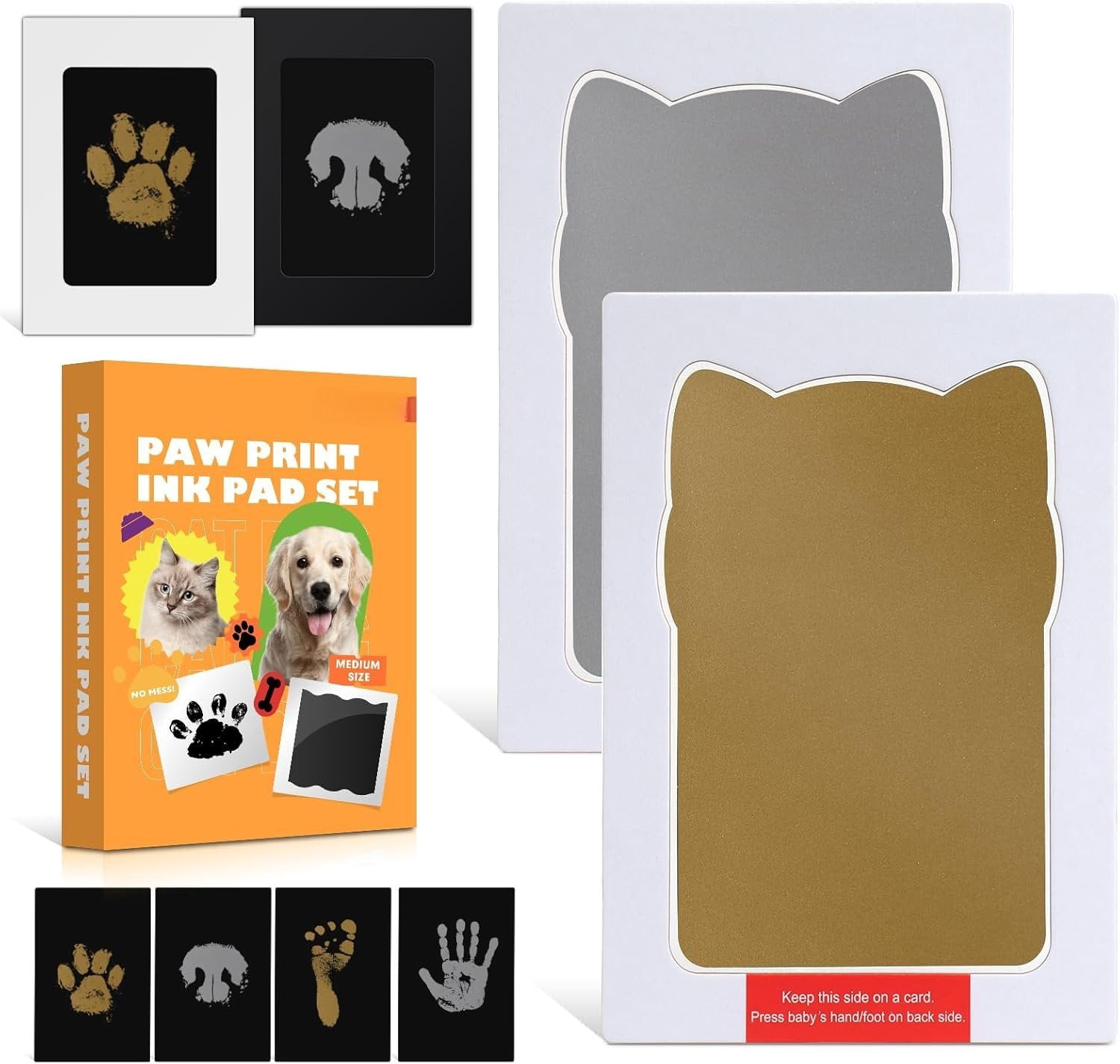 Paw Print Kit, & Pet Paw Print Impression Kit, 8 count Mess- Paw Print ...