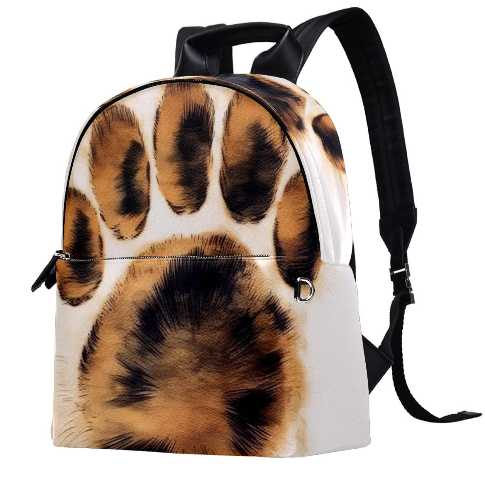 Paw Print Leather Gym Backpack for Men Women Teens | Large Capacity ...