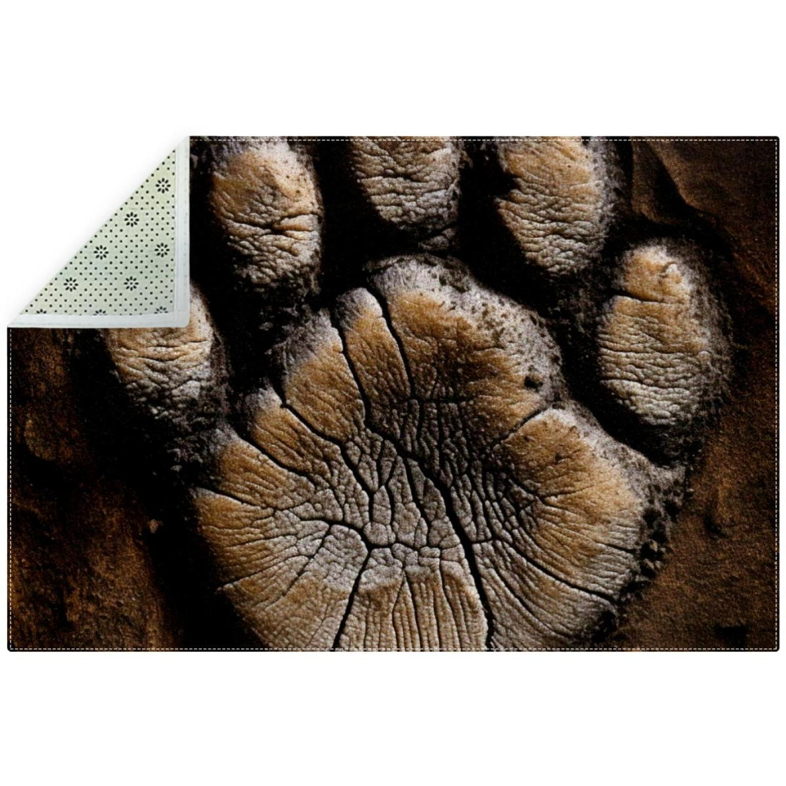 Paw Print Luxurious Polyester Indoor Rug - Soft and Durable Right-Angle ...