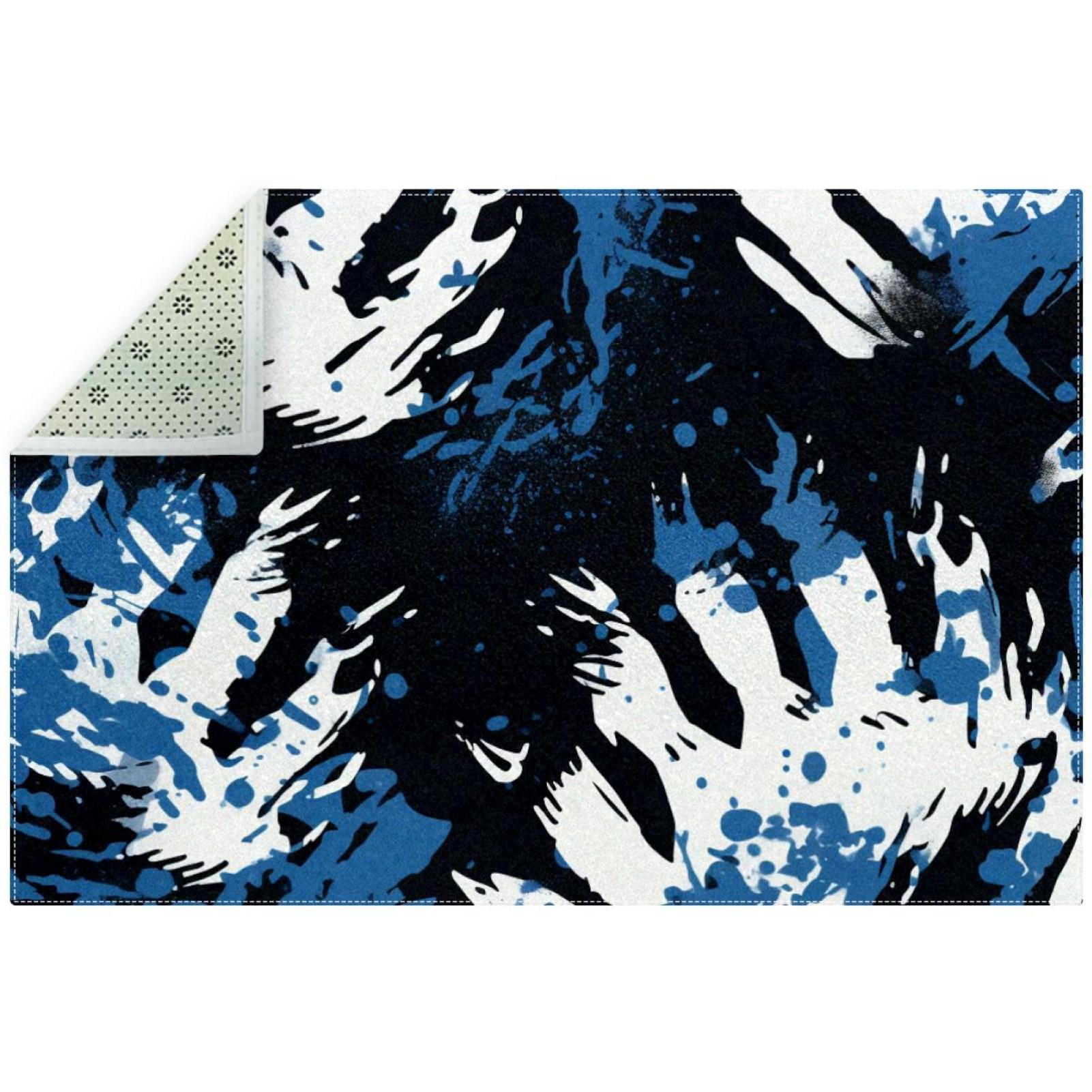Paw Print Luxurious Polyester Right-Angle Floor Mat - Soft, Durable ...