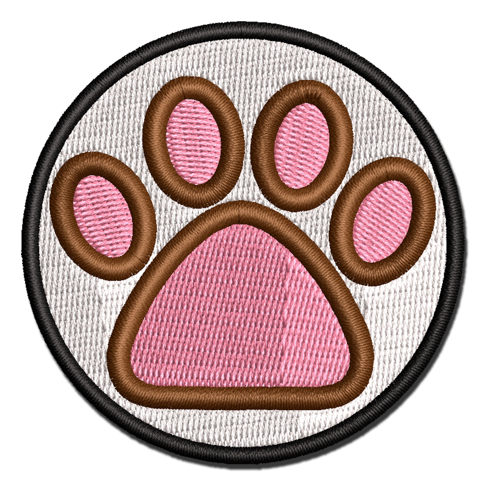 Paw Print Outline Dog Cat Applique Multi-Color Embroidered Iron-On ...