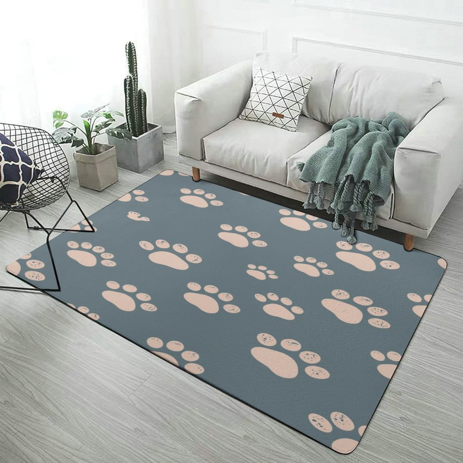 Paw Print Pattern Carpet Large Size Living Room American Style Rugs ...