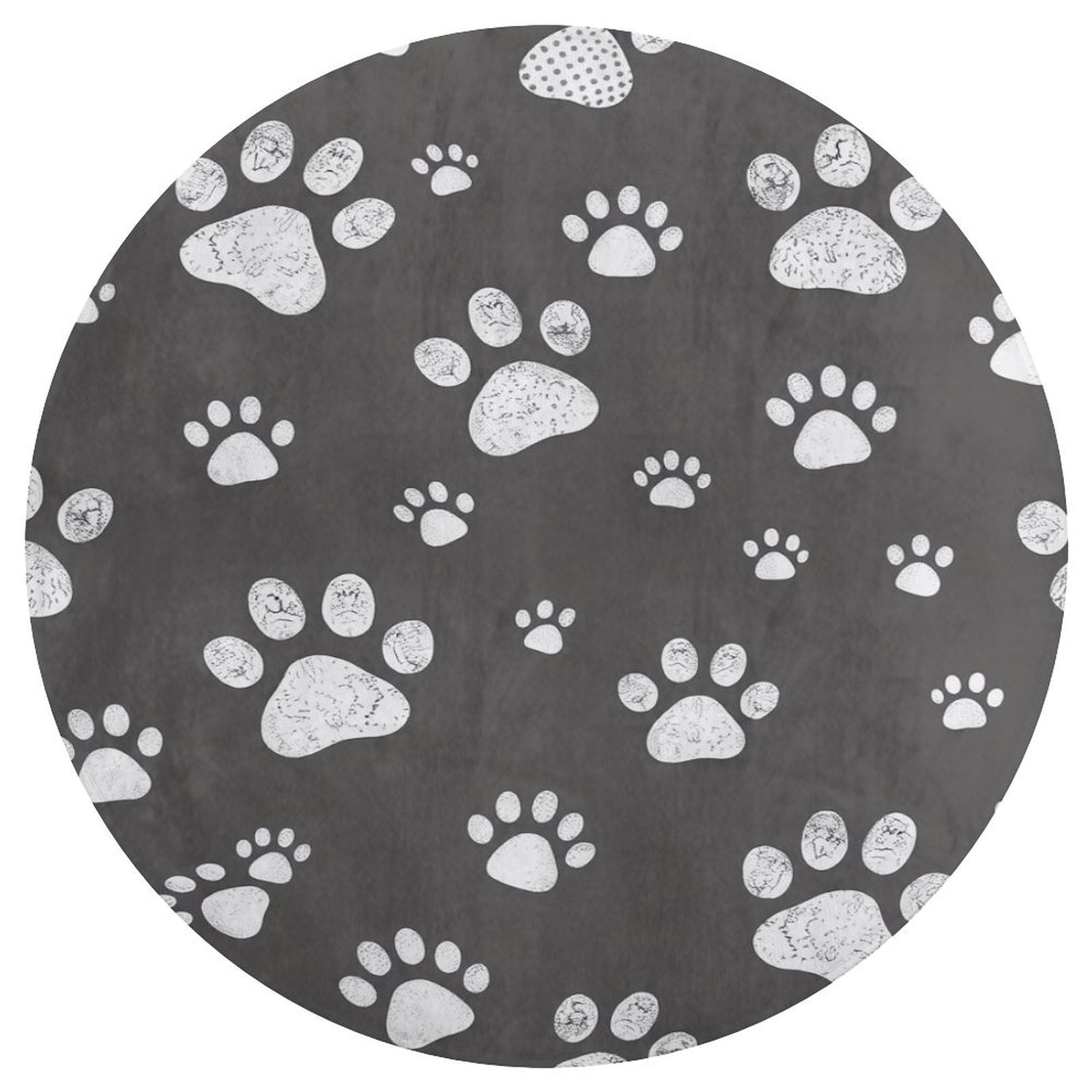 Paw Print Pattern Round Carpet Circle Rug Outdoor Patio Area Rug ...