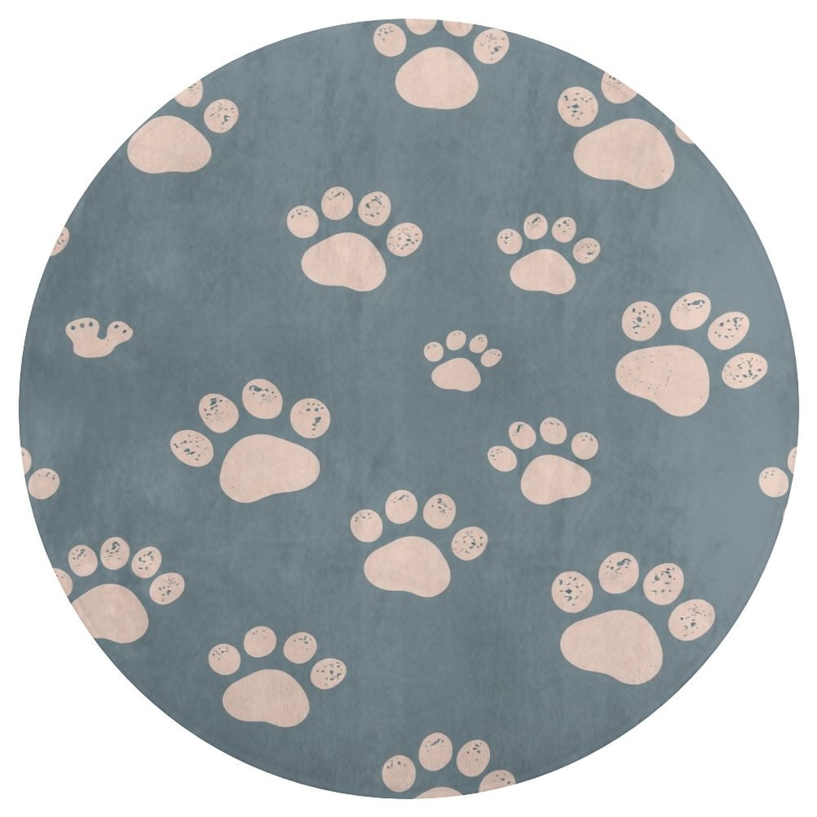 Paw Print Pattern Round Carpets Living Room Sofa Coffee Table Rug Ins ...