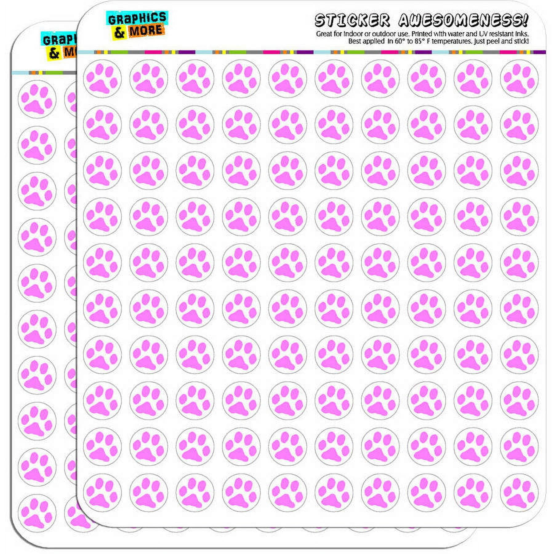 Paw Print Pink 200 1/2" (0.5") Planner Calendar Scrapbooking Crafting ...