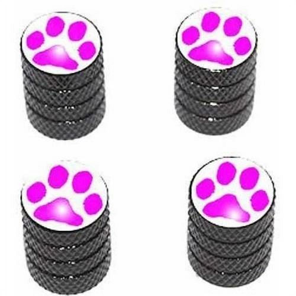 Paw Print Pink Tire Rim Wheel Aluminum Valve Stem Caps, Multiple Colors ...