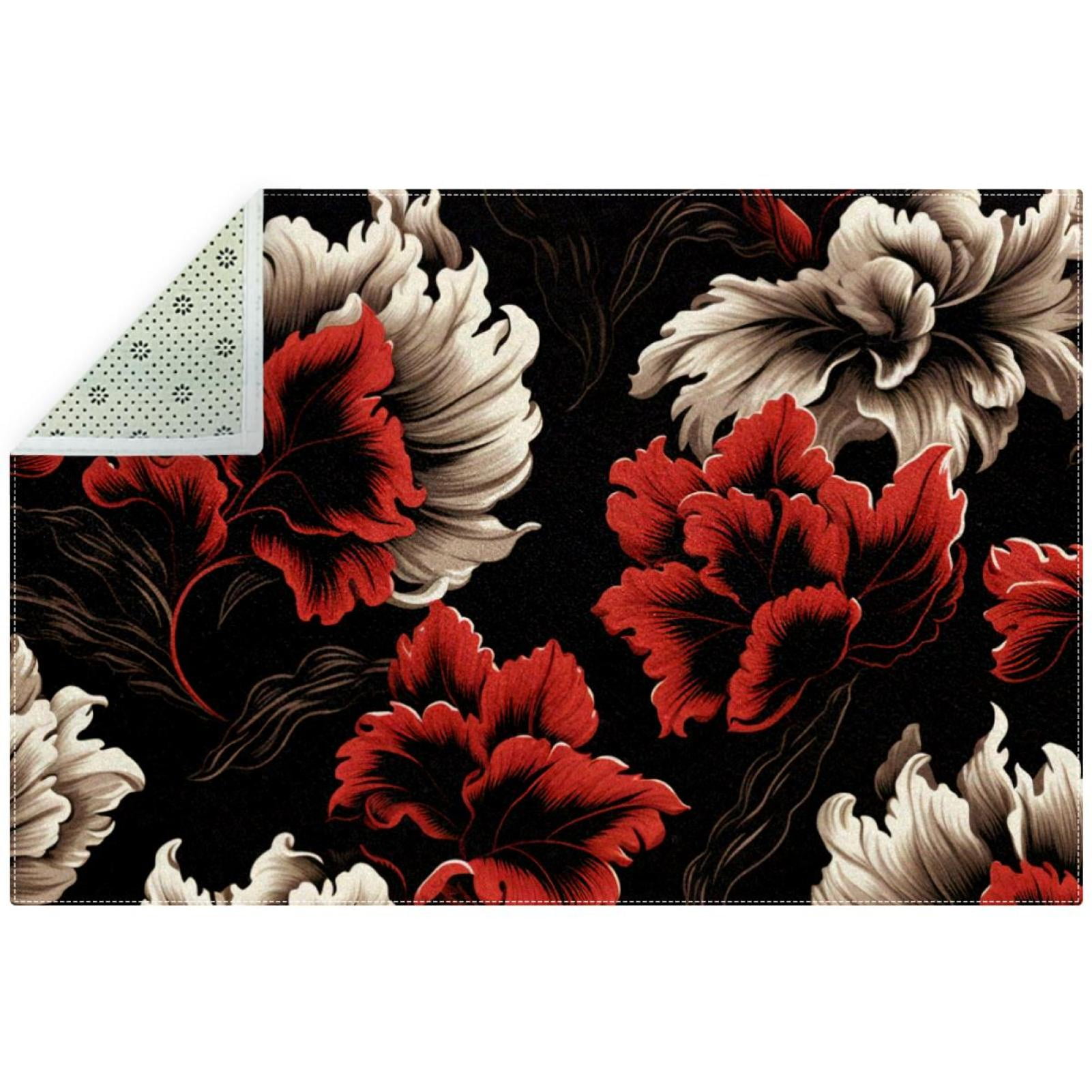 Paw Print Polyester Right-Angle Office Floor Mat - Durable, Rug for ...