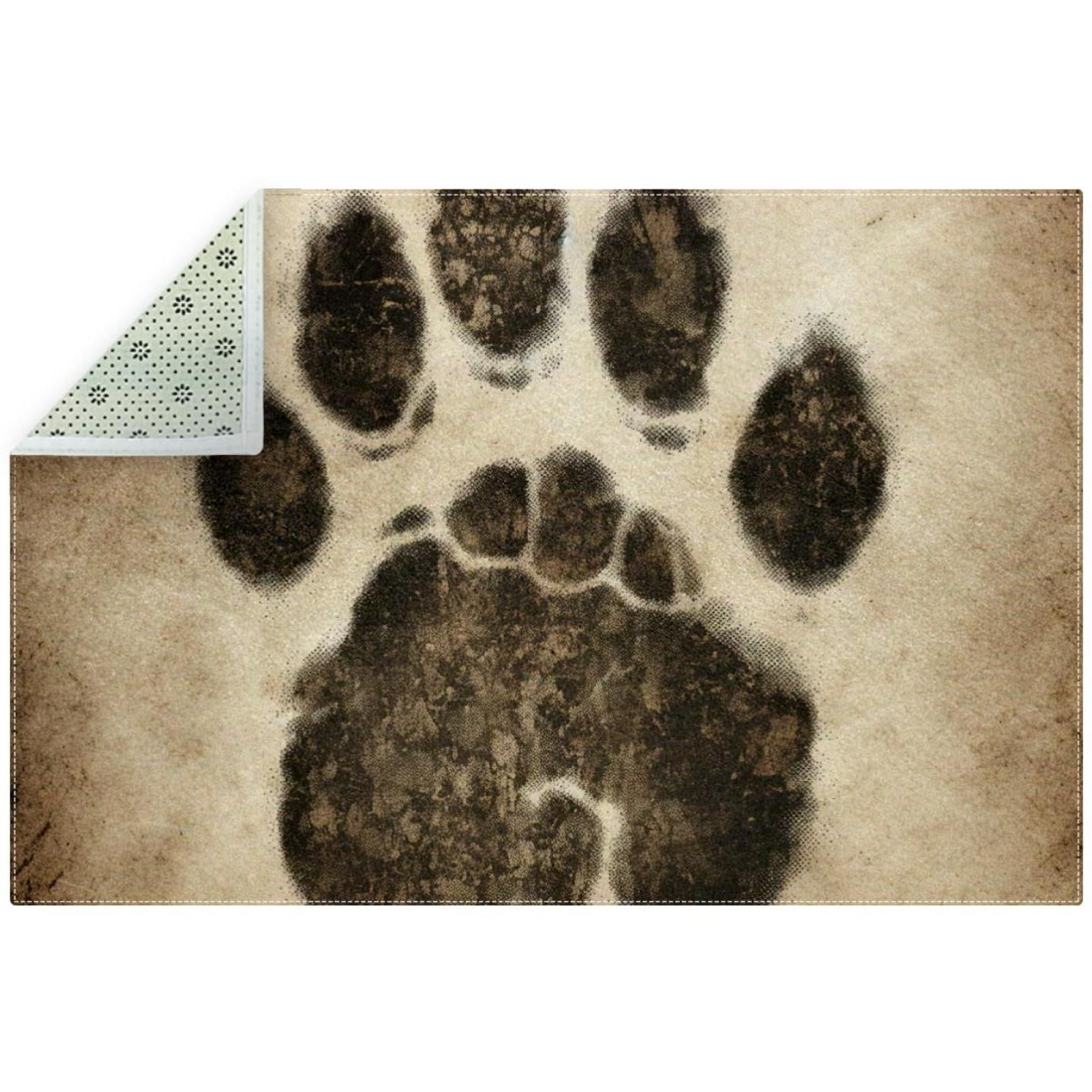 Paw Print Polyester Right-Angle Office Mat for Professional Workspaces ...