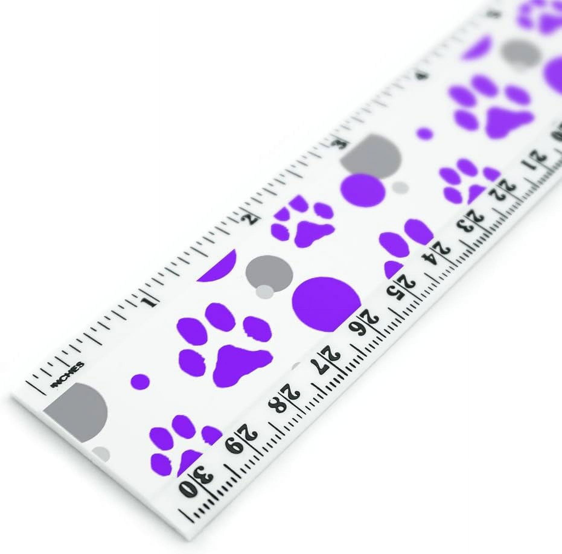Paw Print Purple 12 Inch Standard and Metric Plastic Ruler - Walmart.com