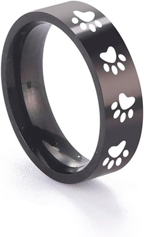 Paw Print Ring Stainless Steel Cute Puppy Dog Cat Paw Thumb Rings ...
