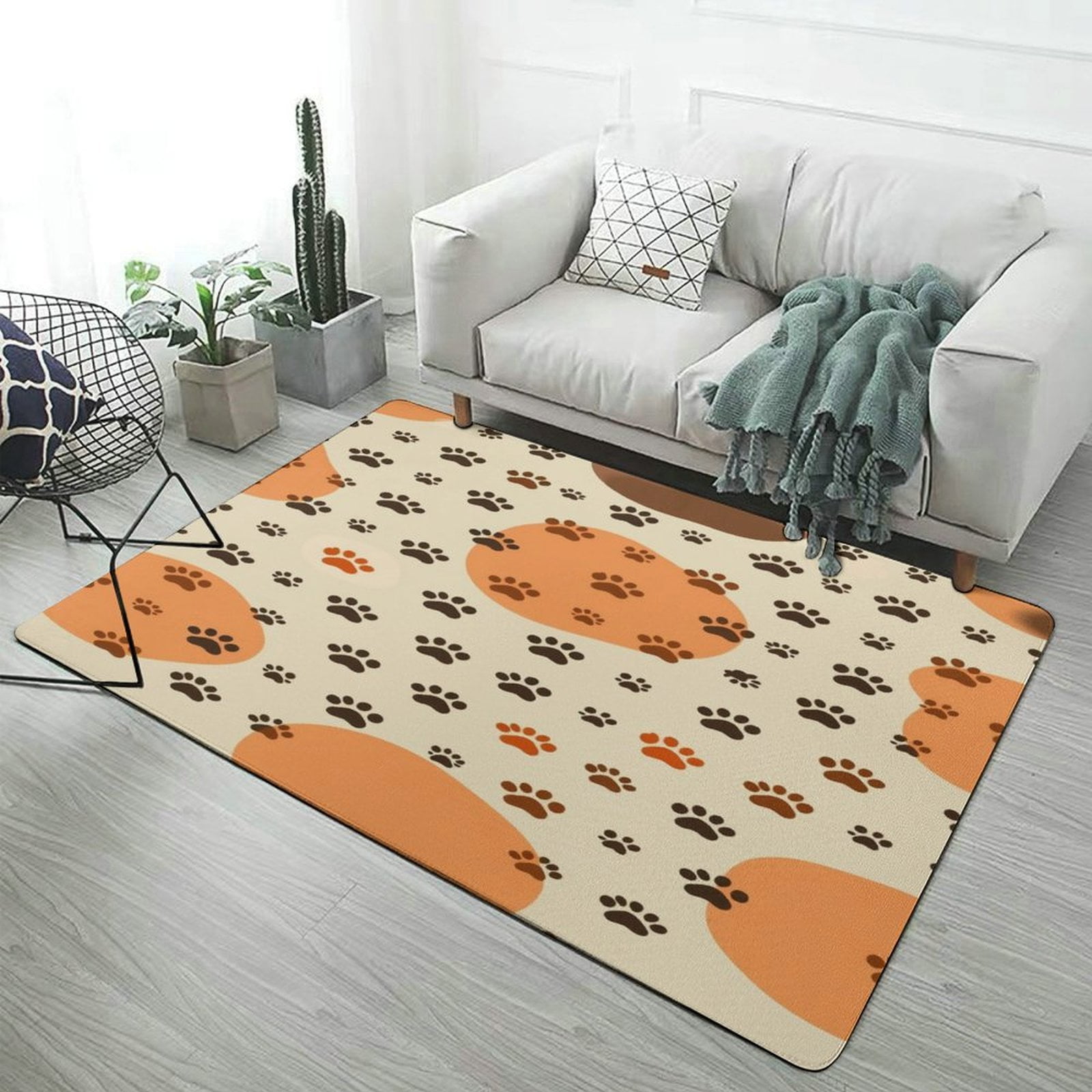 Paw Print Seamless Pattern, Animal Paw Print Retro Style Wallpaper for ...