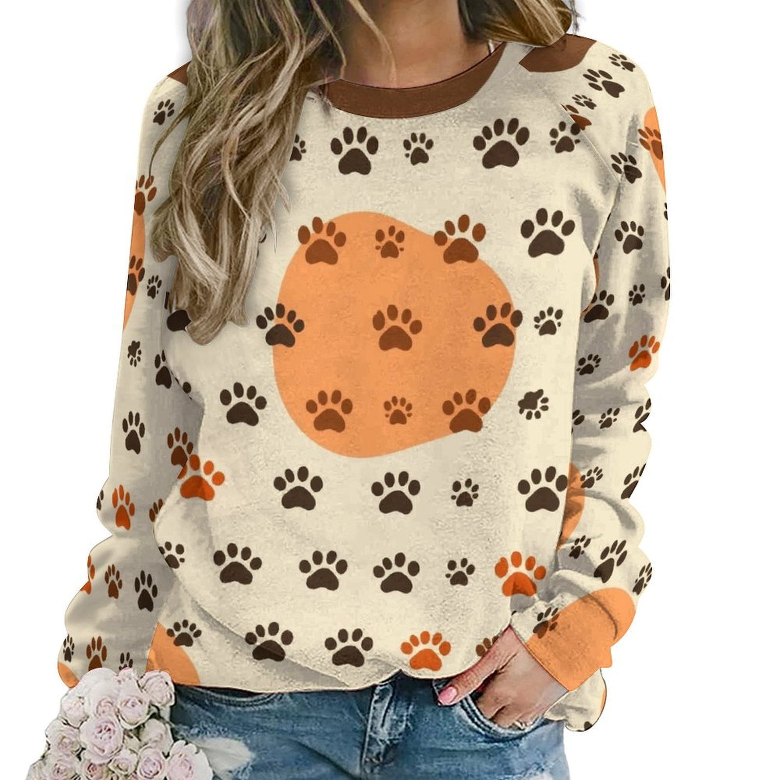 Paw Print Seamless Pattern, Animal Paw Print Retro Style Wallpaper for ...