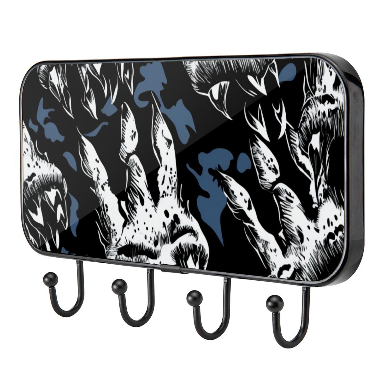 Paw Print Self Adhesive Towel Coat Wood Iron Hooks for Home Keys Door ...