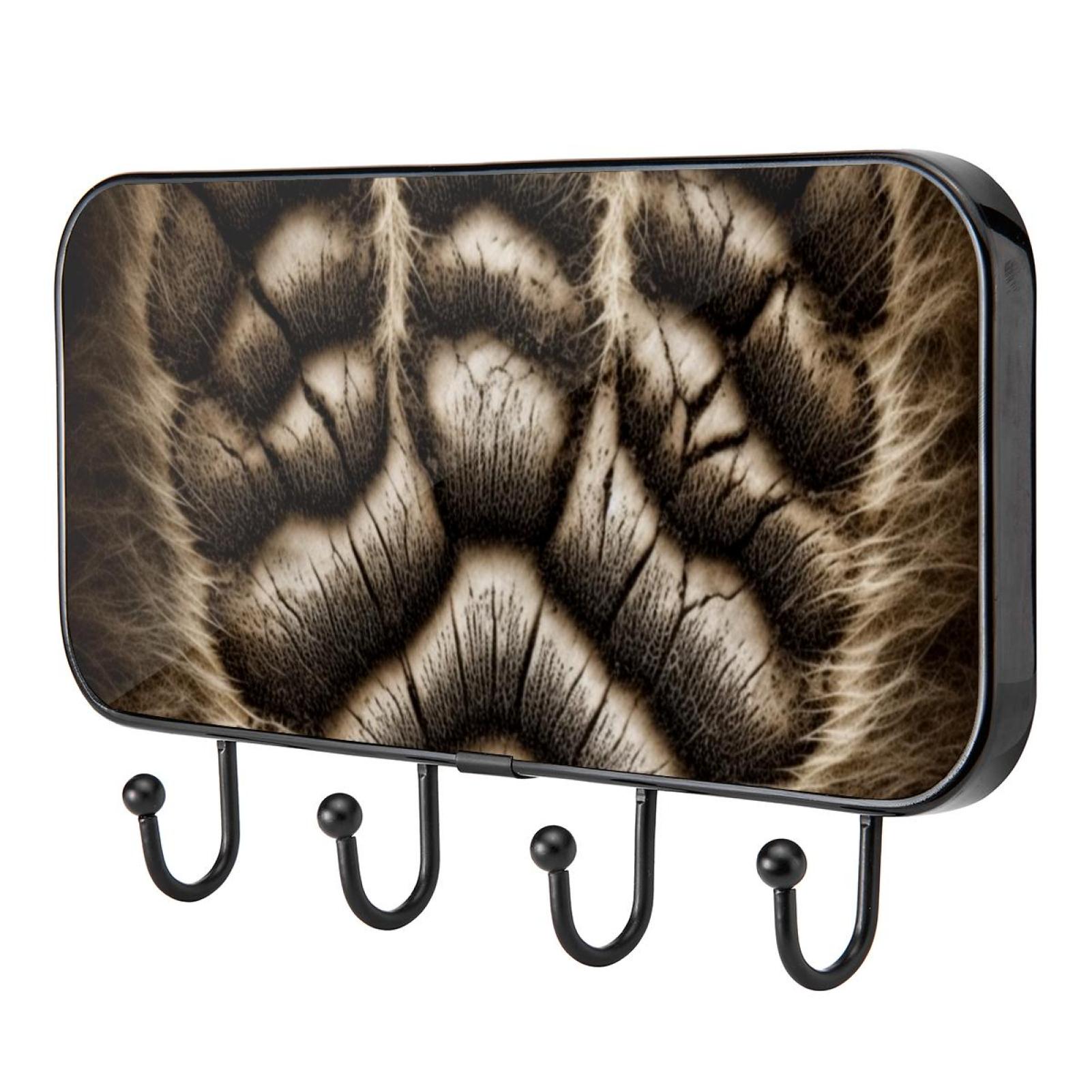 Paw Print Self Adhesive Towel Coat Wood Iron Hooks for Home Keys Door ...