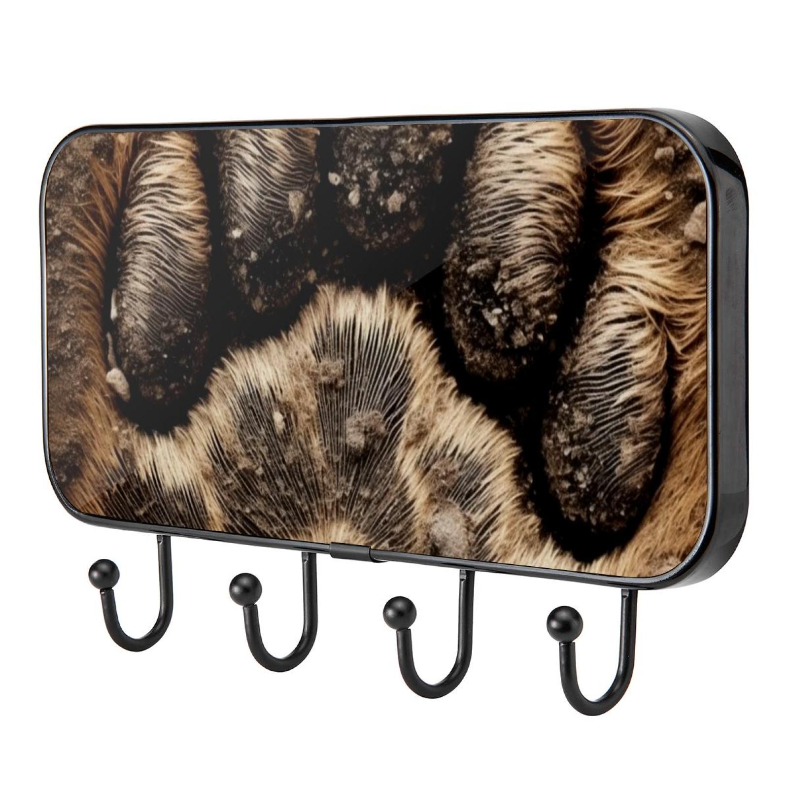 Paw Print Self Adhesive Towel Coat Wood Iron Hooks for Home Keys Door ...