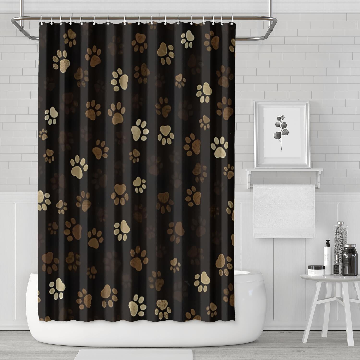 Paw Print Shower Curtain 72x72in ,Bathroom Decorative Shower Curtains ...