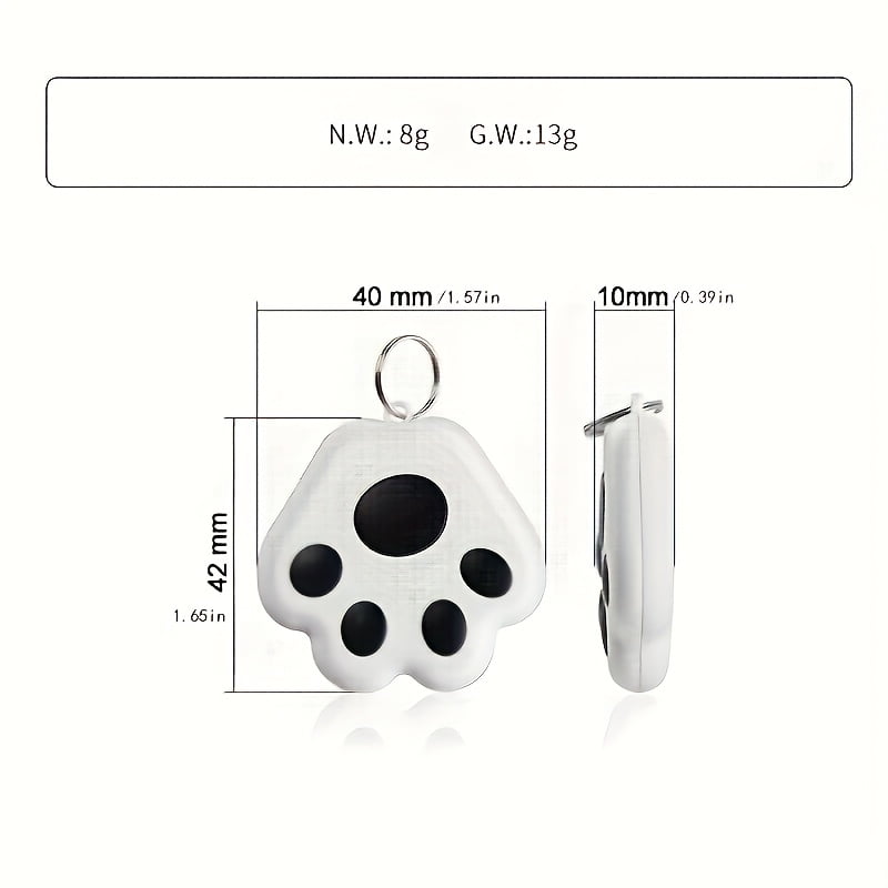 Paw Print Smart Pet Locator with Anti-Loss Tracking, Camera & Recording ...