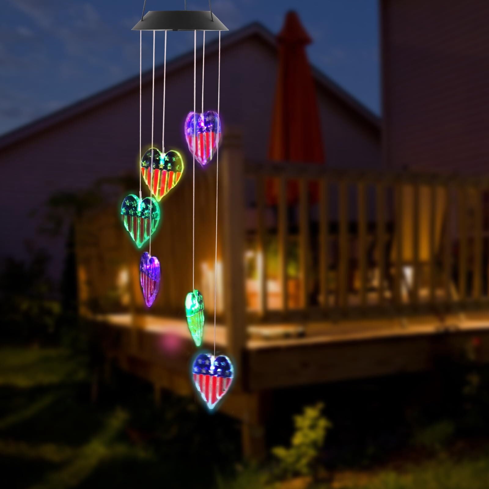 Paw Print Solar Wind Chimes for Outside, Dogs Cat Pet Pawprint ...