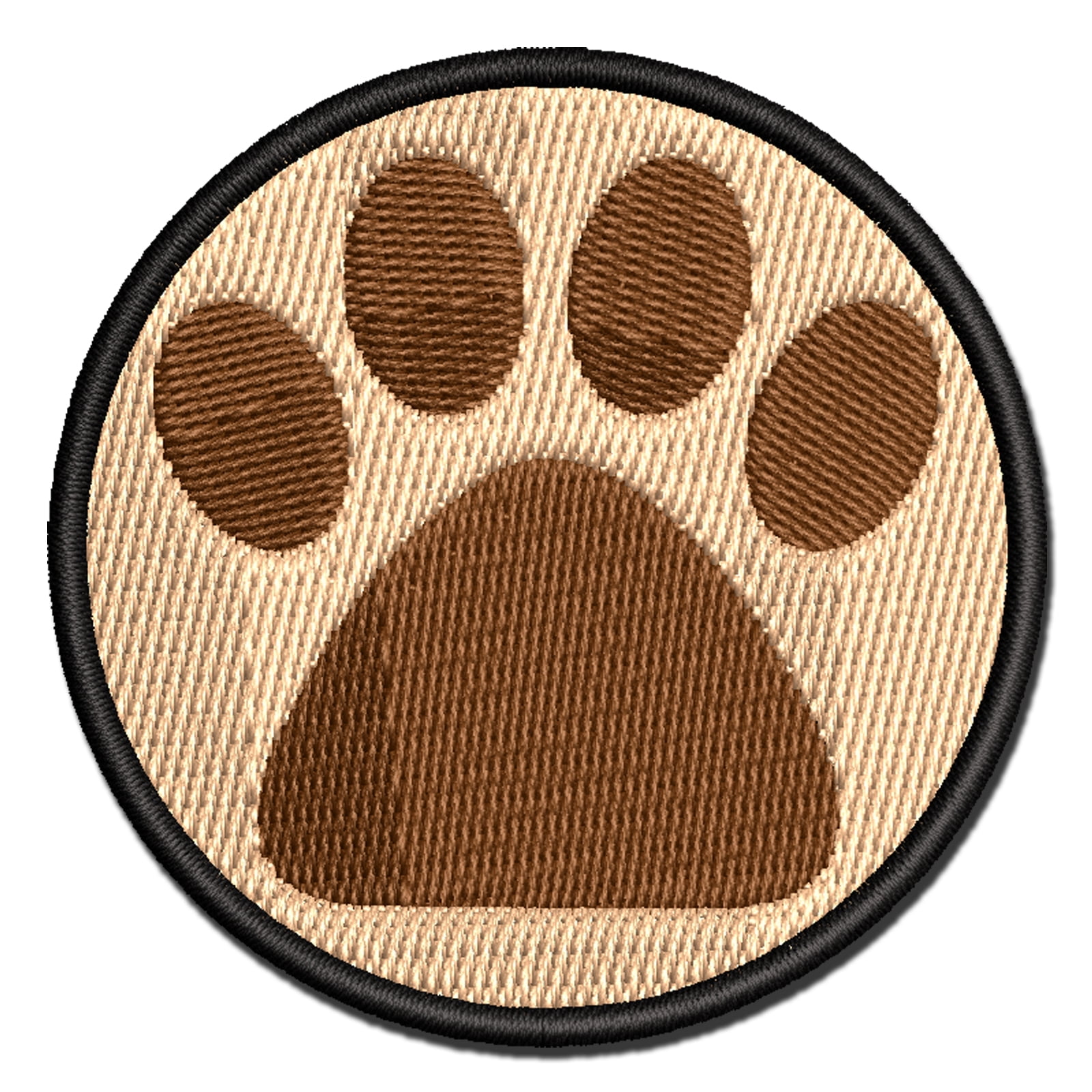 Paw Print Solid Applique Multi-Color Embroidered Hook & Loop Patch - 2. ...